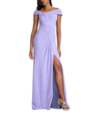 Click here for Tadashi Shoji Bruner Draped Crepe Gown prices