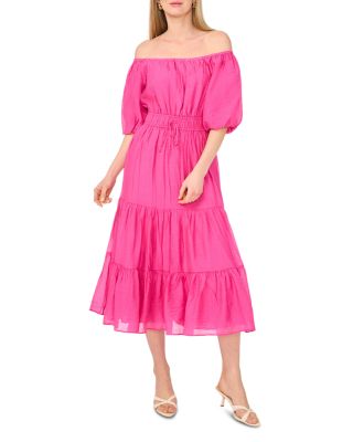 Click here for Vince Camuto Pleated Tiered Midi Dress prices