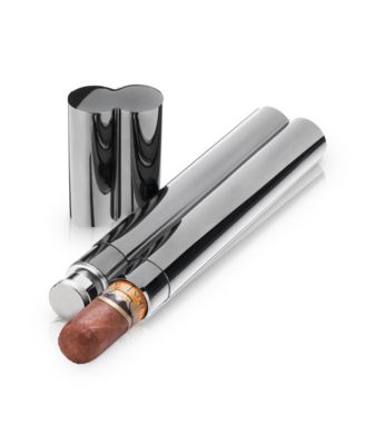 Click here for Viski Warren Cigar Holder and Flask in Gunmetal prices
