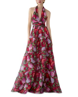Click here for Carolina Herrera Halter Neck Tiered A Line Silk Go... prices