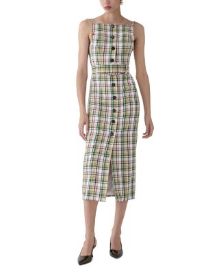 Click here for Carolina Herrera Belted Sleeveless Midi Dress prices