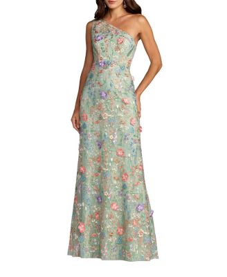 Click here for Mac Duggal Petite One Shoulder Lace Embroidered Go... prices