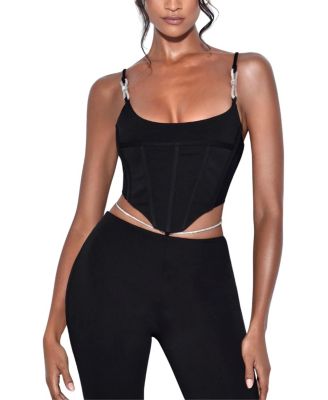 Click here for Miss Circle Tristyn Crystal Strap Corset Top prices
