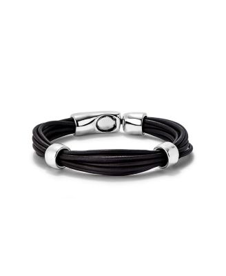Click here for UNOde50 Multi Strand Leather Bracelet with 2 Circl... prices