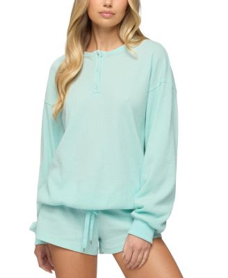 Click here for Edikted Baila Waffle Henley Top prices