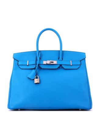 Click here for Pre-Owned HERMES Birkin 35 Handbag Blue Epsom with... prices