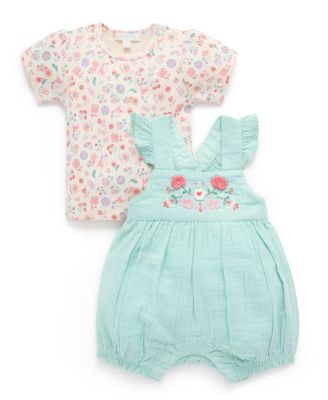 Click here for Purebaby Girls Embroidered Overall Set - Baby prices