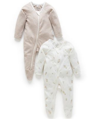 Click here for Purebaby Unisex 2 Pack Zip Footie - Baby prices