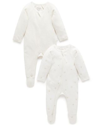 Click here for Purebaby Unisex 2 Pack Zip Footie - Baby prices