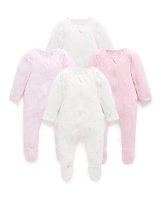 Click here for Purebaby Girls 4 Pack Zip Footie - Baby prices