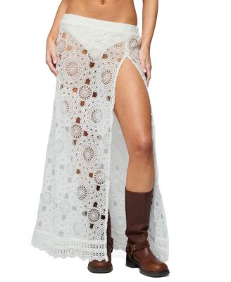 Click here for Edikted Milana Slit Sheer Lace Maxi Skirt prices