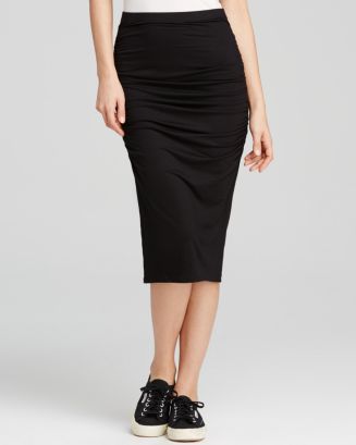Three Dots Ruched Midi Skirt | Bloomingdale's