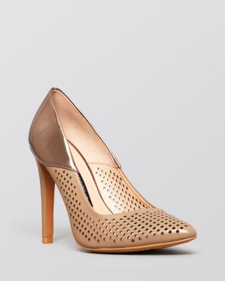 FRENCH CONNECTION Pointed Toe Perforated Pumps - Maya High-Heel ...