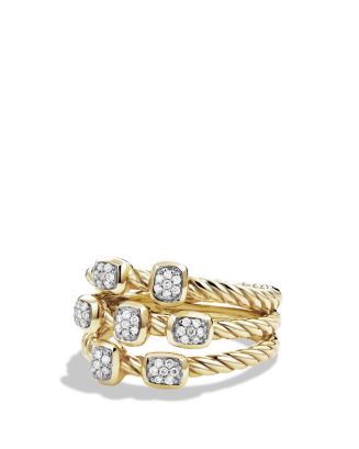David Yurman Confetti Ring with Diamonds in Gold | Bloomingdale's