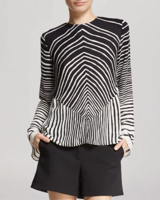 HALSTON HERITAGE HALSTON Top - Print Open Back | Bloomingdale's