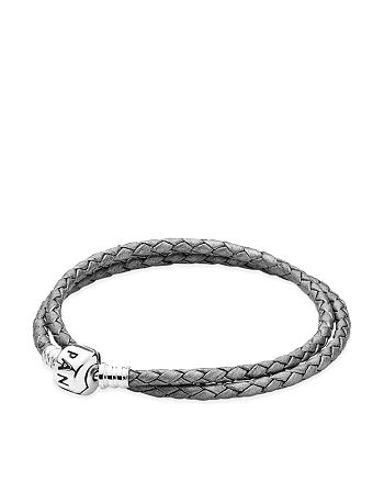 Pandora Bracelet - Leather Double Wrap with Sterling Silver Clasp ...