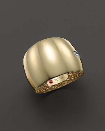Roberto Coin 18K Yellow and White Gold Diamond Golden Gate Ring ...