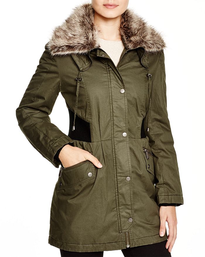 DKNY Faux Fur Trim Anorak | Bloomingdale's