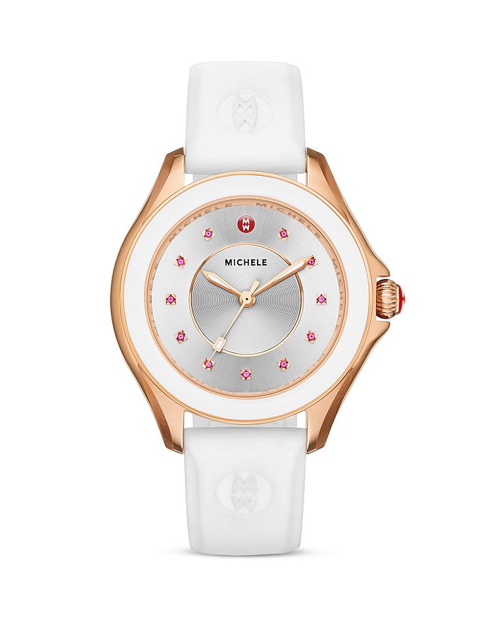 MICHELE Cape Topaz Studded Watch, 40mm | Bloomingdale's