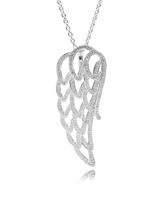 Pandora Necklace Sterling Silver Cubic Zirconia Angel Wing 35.4 Bloomingdale s