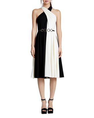HALSTON HERITAGE HALSTON Color Block Crepe Dress | Bloomingdale's
