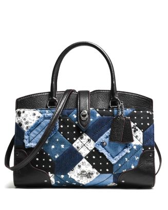 COACH Mercer 30 Satchel in Quilted Denim | Bloomingdale's