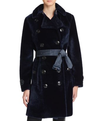 Burberry Altamont Shearling Trench Coat | Bloomingdale's