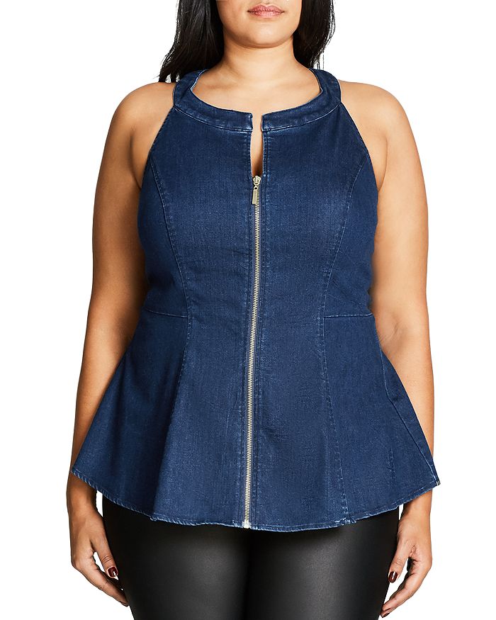 City Chic Plus City Chic Denim Destiny Top | Bloomingdale's