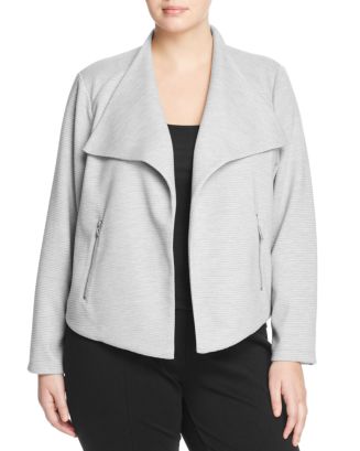 Calvin Klein Plus Textured Flyaway Jacket | Bloomingdale's