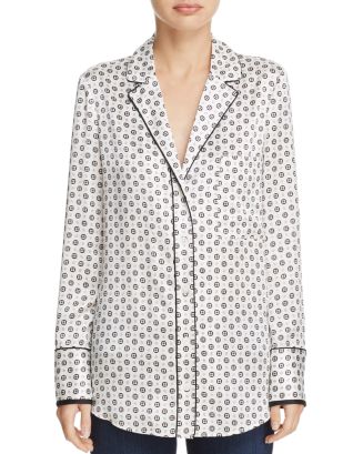 FRAME FRAME Silk Pajama Shirt | Bloomingdale's