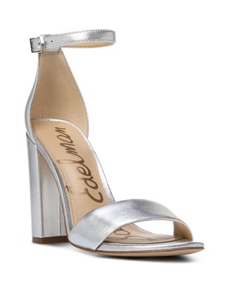 Sam Edelman Women's Yaro Metallic Leather Block Heel Sandals ...