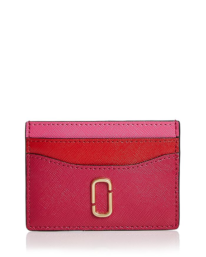MARC JACOBS MARC JACOBS Snapshot Color-Block Embossed Leather Card Case ...