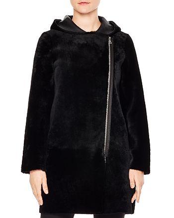 Sandro Bala Reversible Real Lamb Shearling Coat | Bloomingdale's