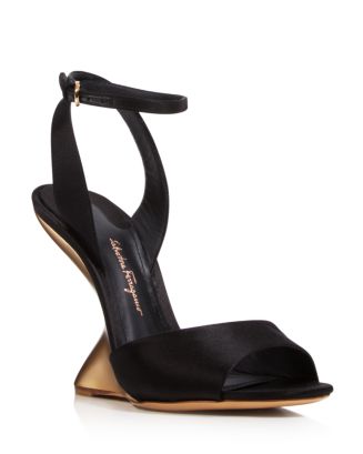 Salvatore Ferragamo Women's Satin F-Wedge Ankle Strap Sandals ...