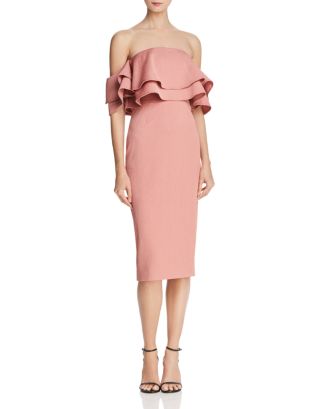 Keepsake No Reason Cold-Shoulder Ruffle Dress | Bloomingdale's