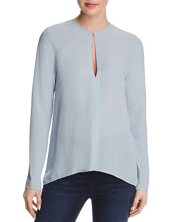 Theory Silk Keyhole Tunic | Bloomingdale's