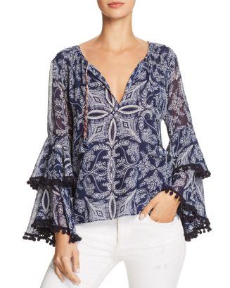 MISA Los Angeles Maya Bell-Sleeve Top | Bloomingdale's