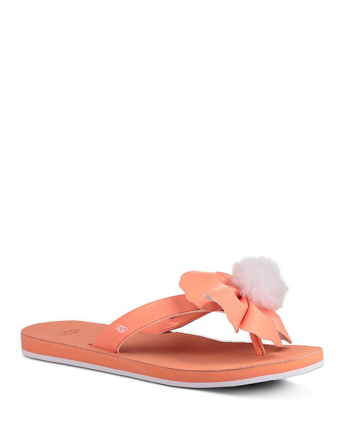 UGG® Women's Poppy Sheepskin Pom-Pom Sandals | Bloomingdale's