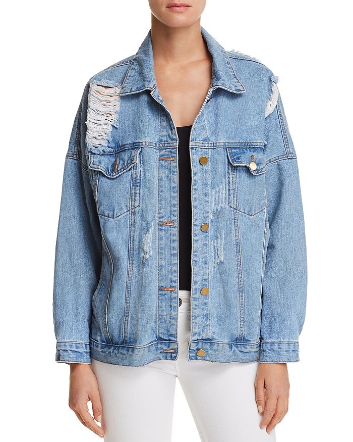 Sage the Label Zepplin Destroyed Denim Jacket | Bloomingdale's