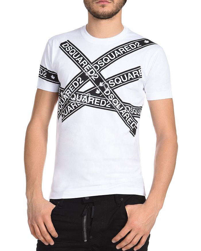 DSQUARED2 Logo Tape Crewneck Tee | Bloomingdale's