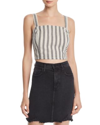 AQUA Striped Cropped Tank - 100% Exclusive | Bloomingdale's