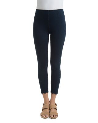 Lyssé Scallop-Hem Cropped Denim Leggings | Bloomingdale's