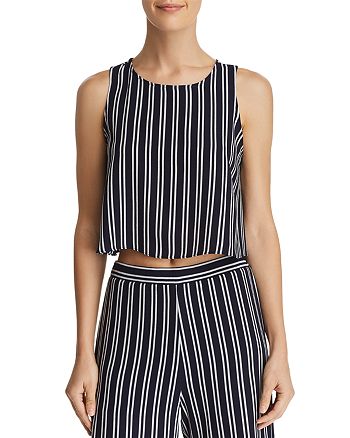 AQUA Striped Cropped Tank - 100% Exclusive | Bloomingdale's