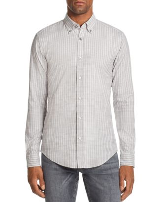 BOSS Hugo Boss BOSS Rod Micro-Check-Print Slim Fit Button-Down Shirt ...