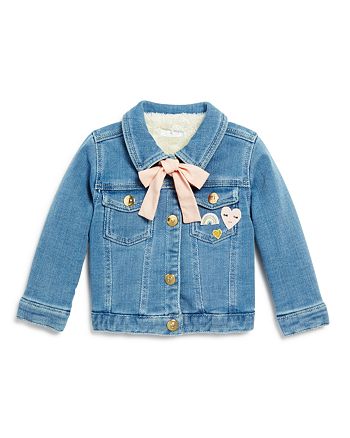 Chloé Girls' Denim Jacket with Embroidered Patches - Baby | Bloomingdale's