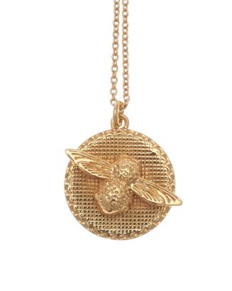 Olivia Burton Bee Disc Necklace, 18" | Bloomingdale's