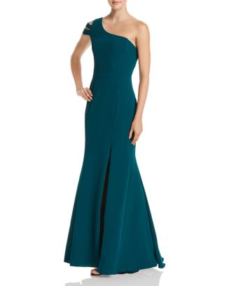 Avery G Double-Strap One-Shoulder Gown | Bloomingdale's