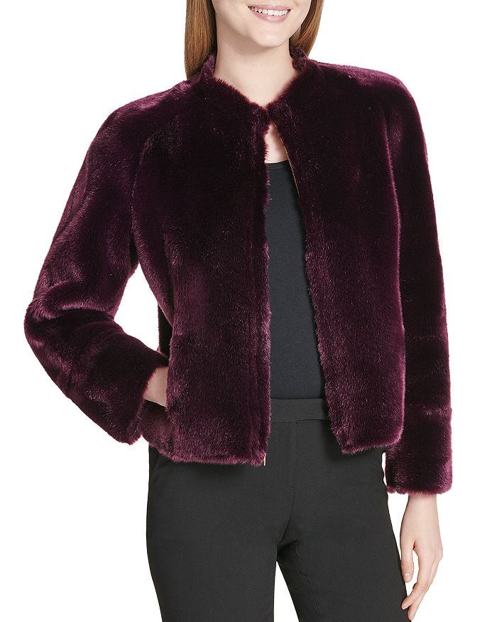 Calvin Klein Reversible Faux-Fur Cropped Jacket | Bloomingdale's