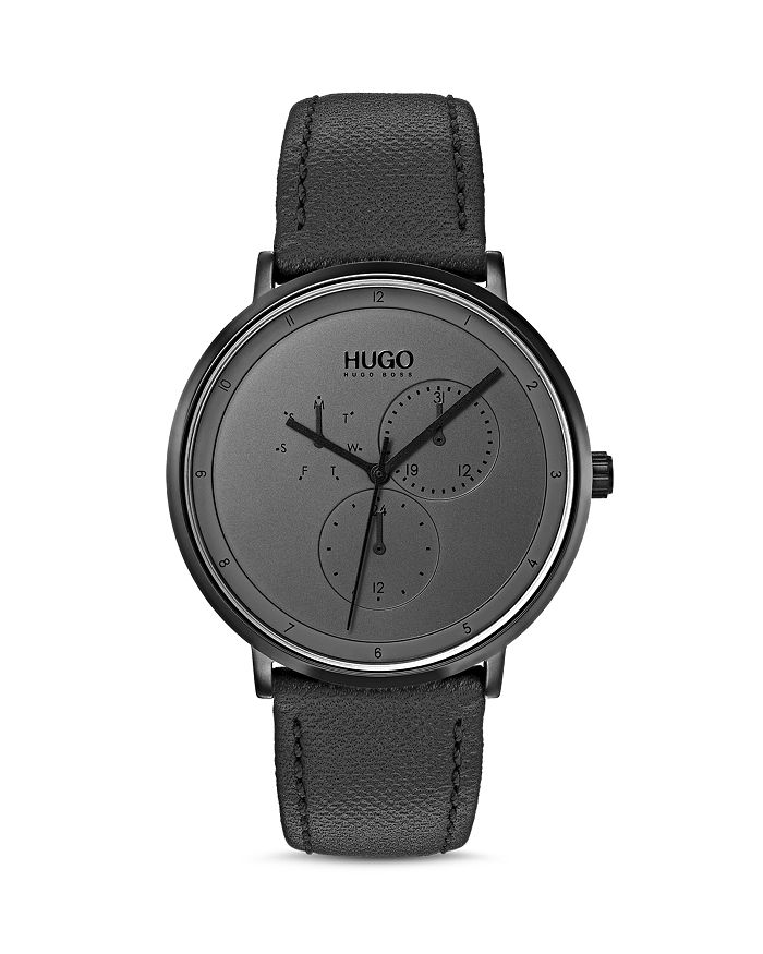 HUGO HUGO #GUIDE Gray & Black Watch, 40mm | Bloomingdale's
