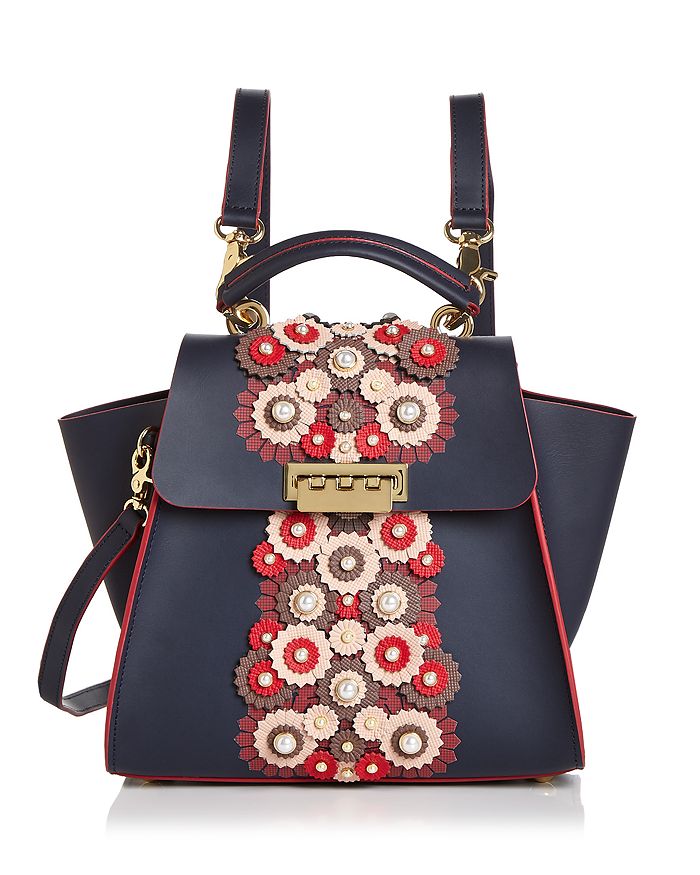 ZAC Zac Posen Eartha Floral Leather Applique Convertible Backpack ...